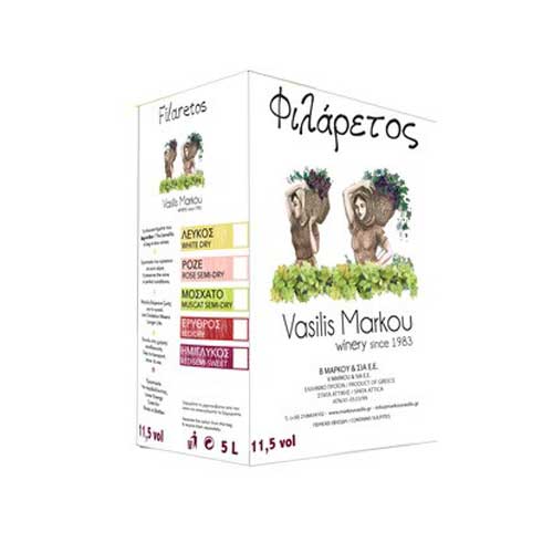 FILARETOS rose wine Askos 5lt – Hellenic Grocery